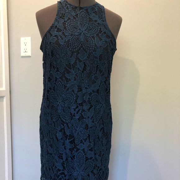 Express | Dresses | Beautiful Express Dress Blue Lace | Poshmark